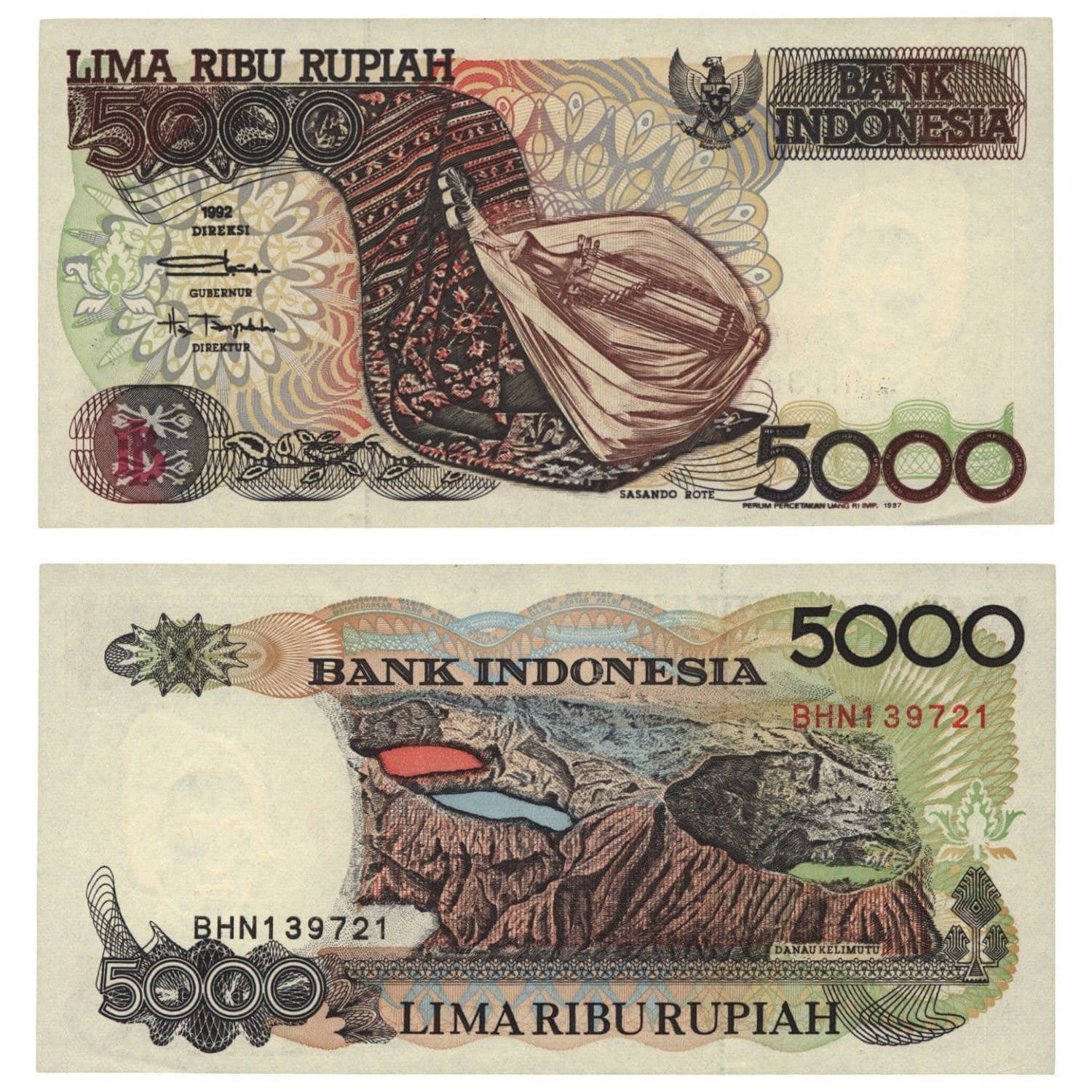 INDONESIA 5000 rupiah 1997 UNC - Numex